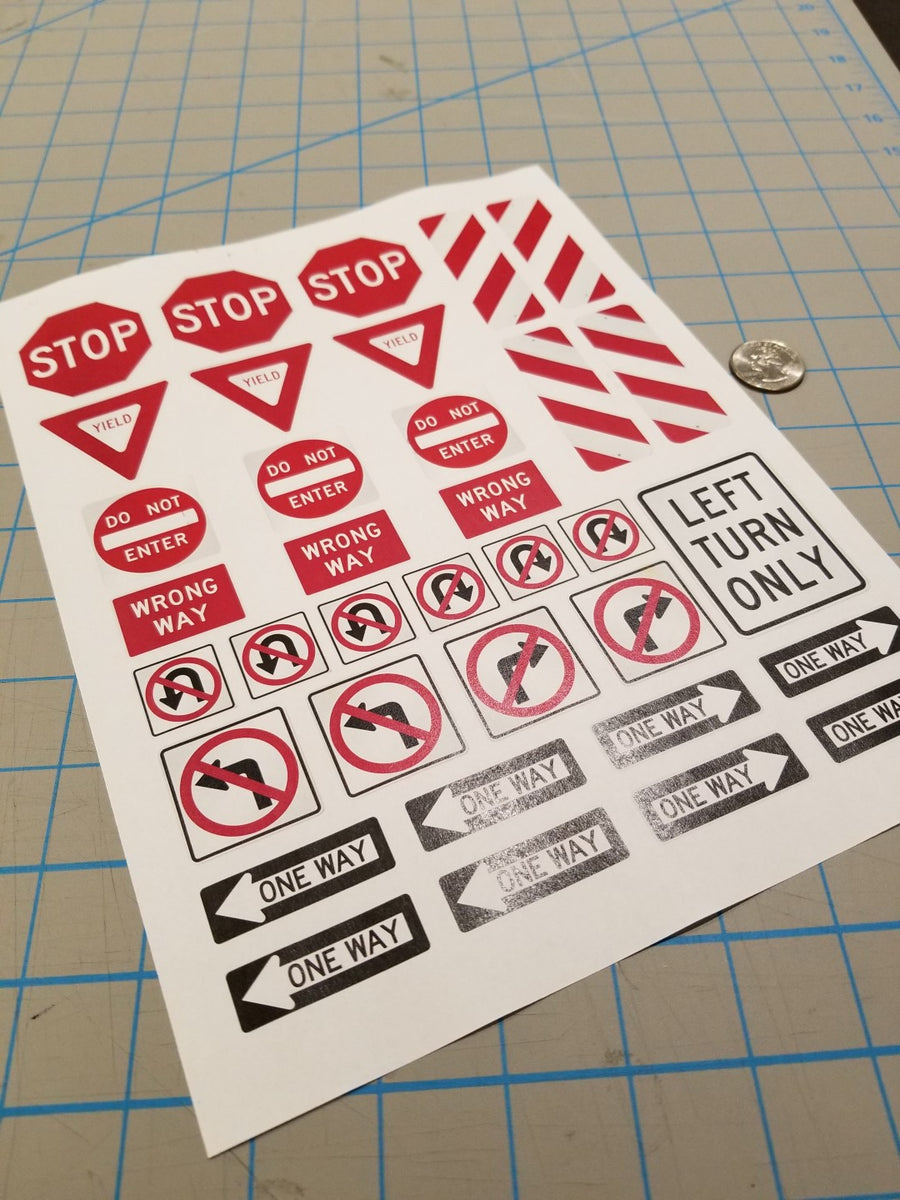 US Traffic Directional Sign Decals US-02 for 1:12/1:14/1:16 Scale – ARC ...