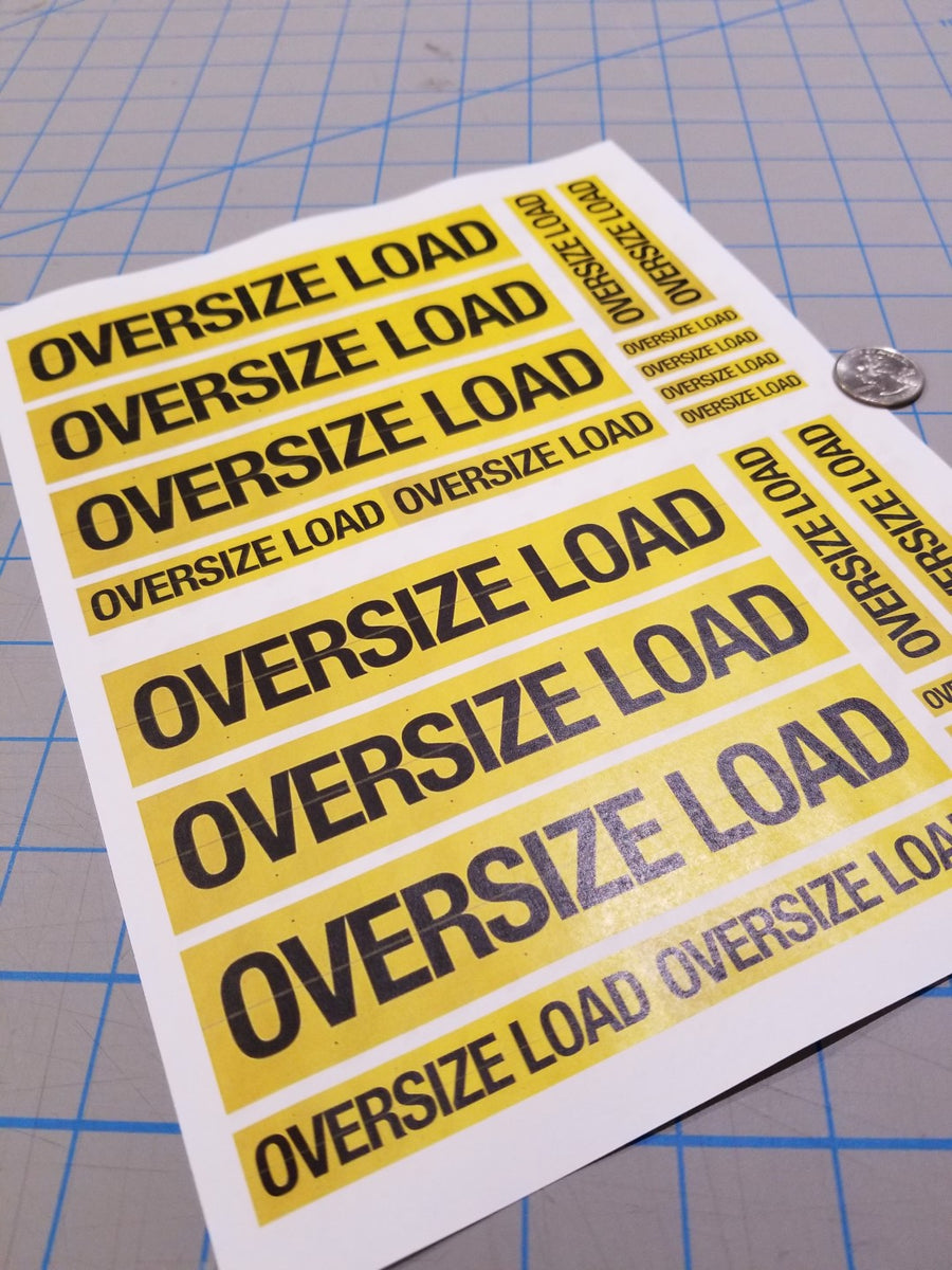 Oversize Load Construction Decals for 1:12/1:14/1:16 Scale – ARC-tec Shop