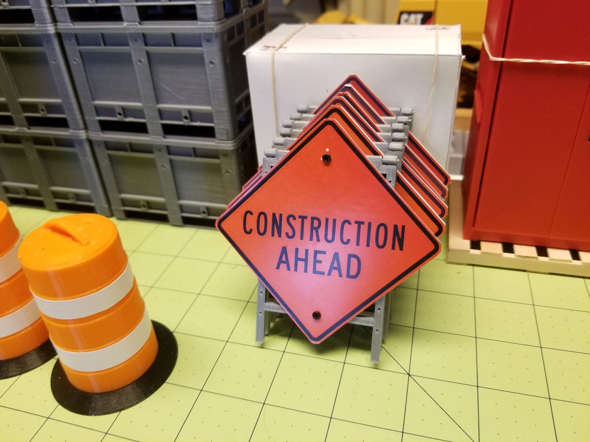 Miniature Construction Signs at 1:14 Scale (Set of 4) – ARC-tec Shop