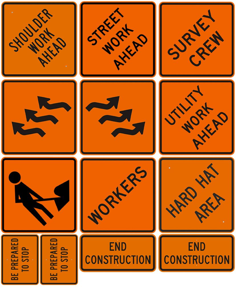 Construction Sign Decals CS-03 for 1:12/1:14/1:16 Scale – ARC-tec Shop